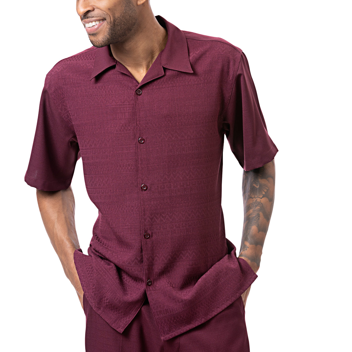 Montique's Men's Tone on Tone Walking Suit Set In Wine – Suits & More