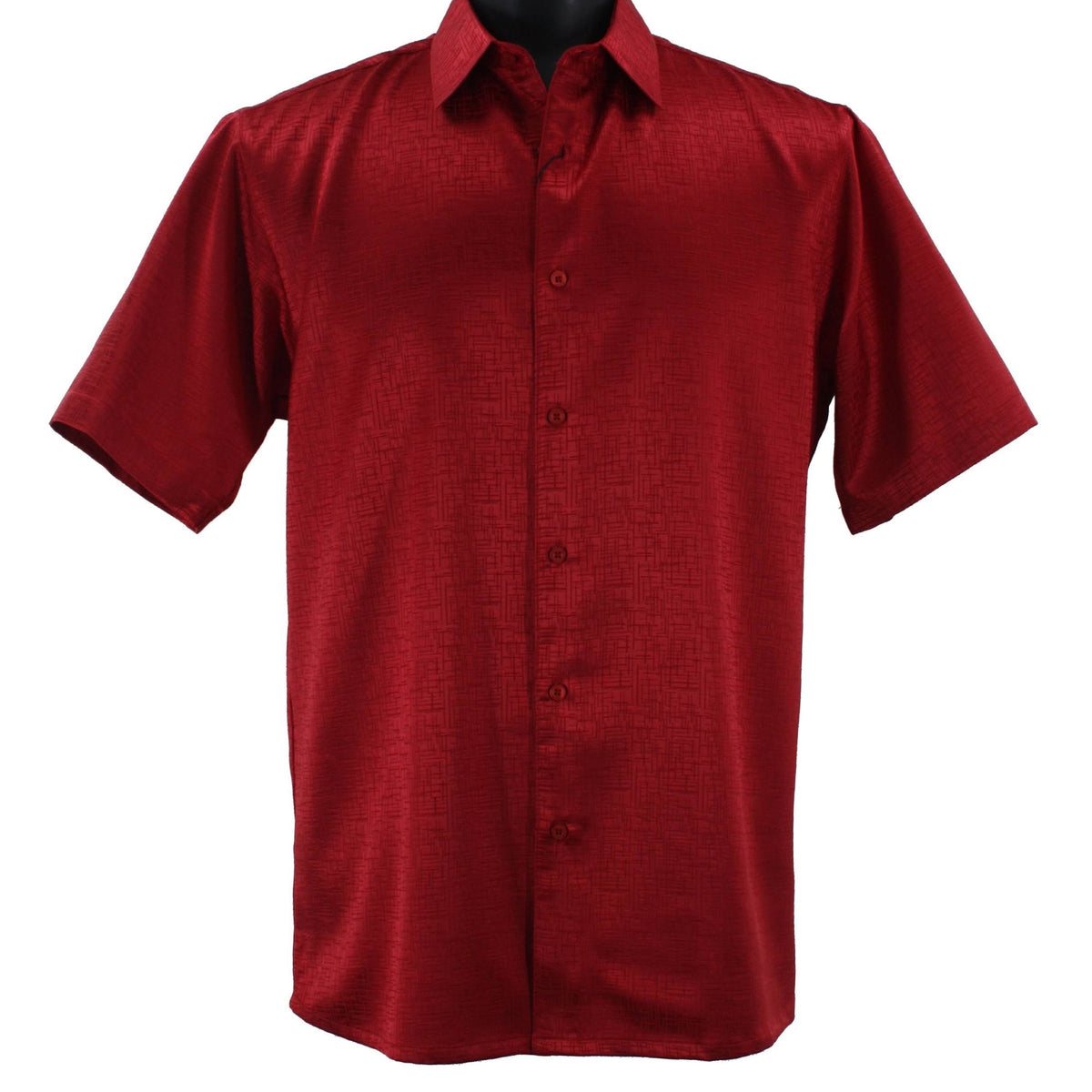 Sleek Hue Collection Red Geometric Pattern Short Sleeve Shirt – Vibrant ...