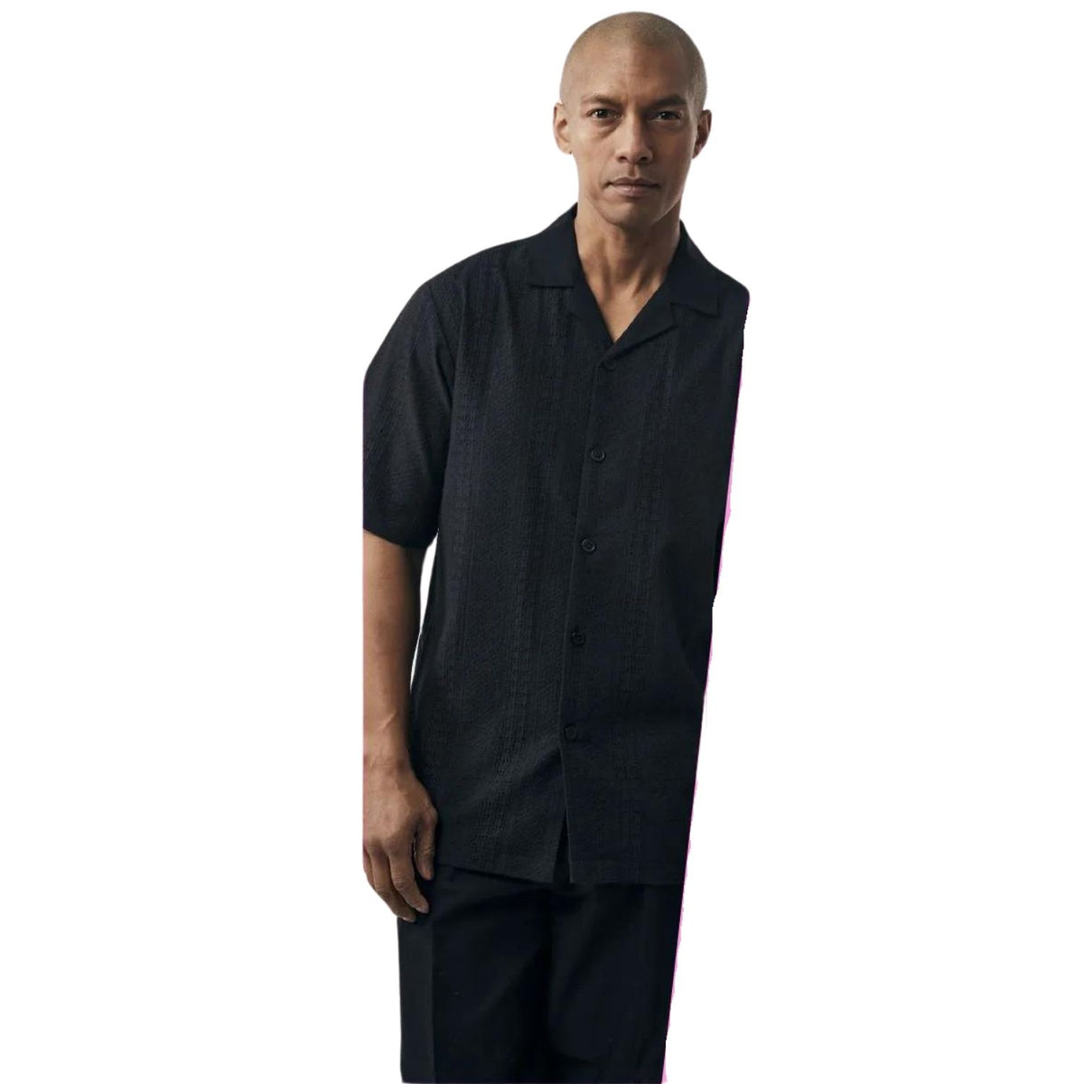 Embrace Elegance with Our Men's Black Fancy Linen Jacquard Front 2 ...