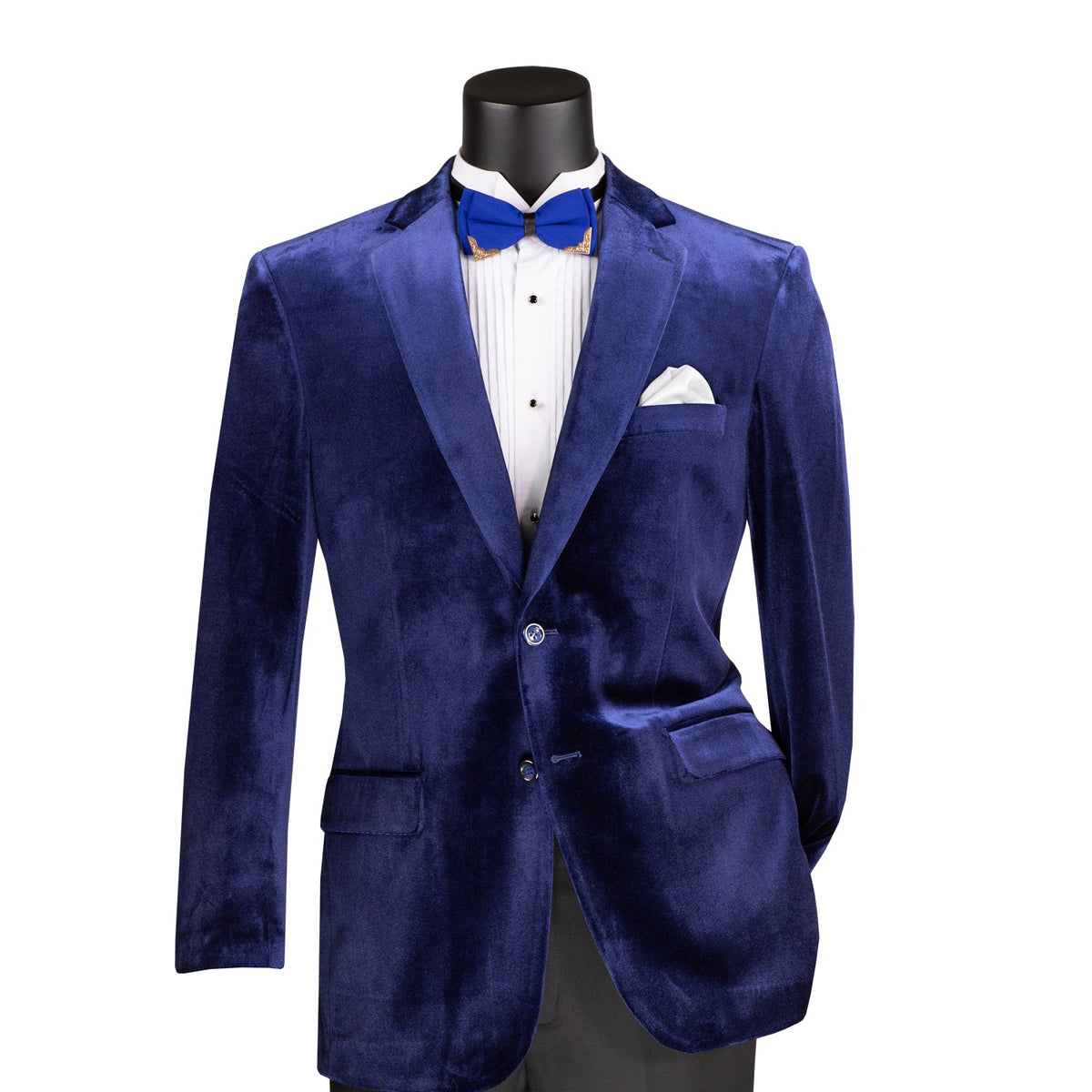 Countess Collection: Solid Sapphire Velvet Regular Fit Blazer – Suits ...