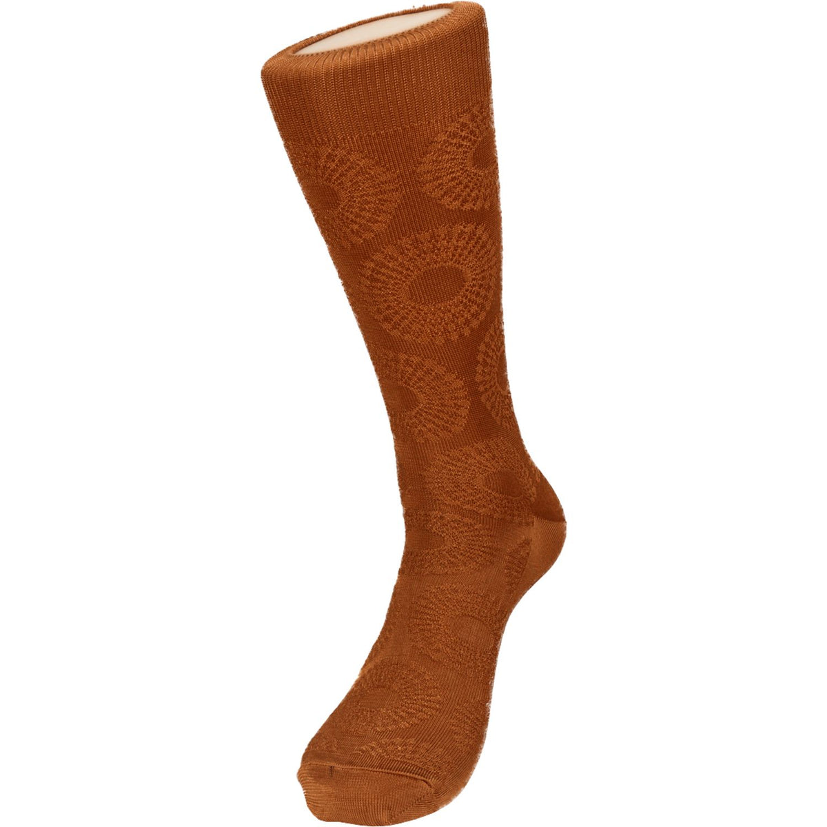 Bruno Conte Rust Circular Jacquard Pattern Dress Sock – Suits & More