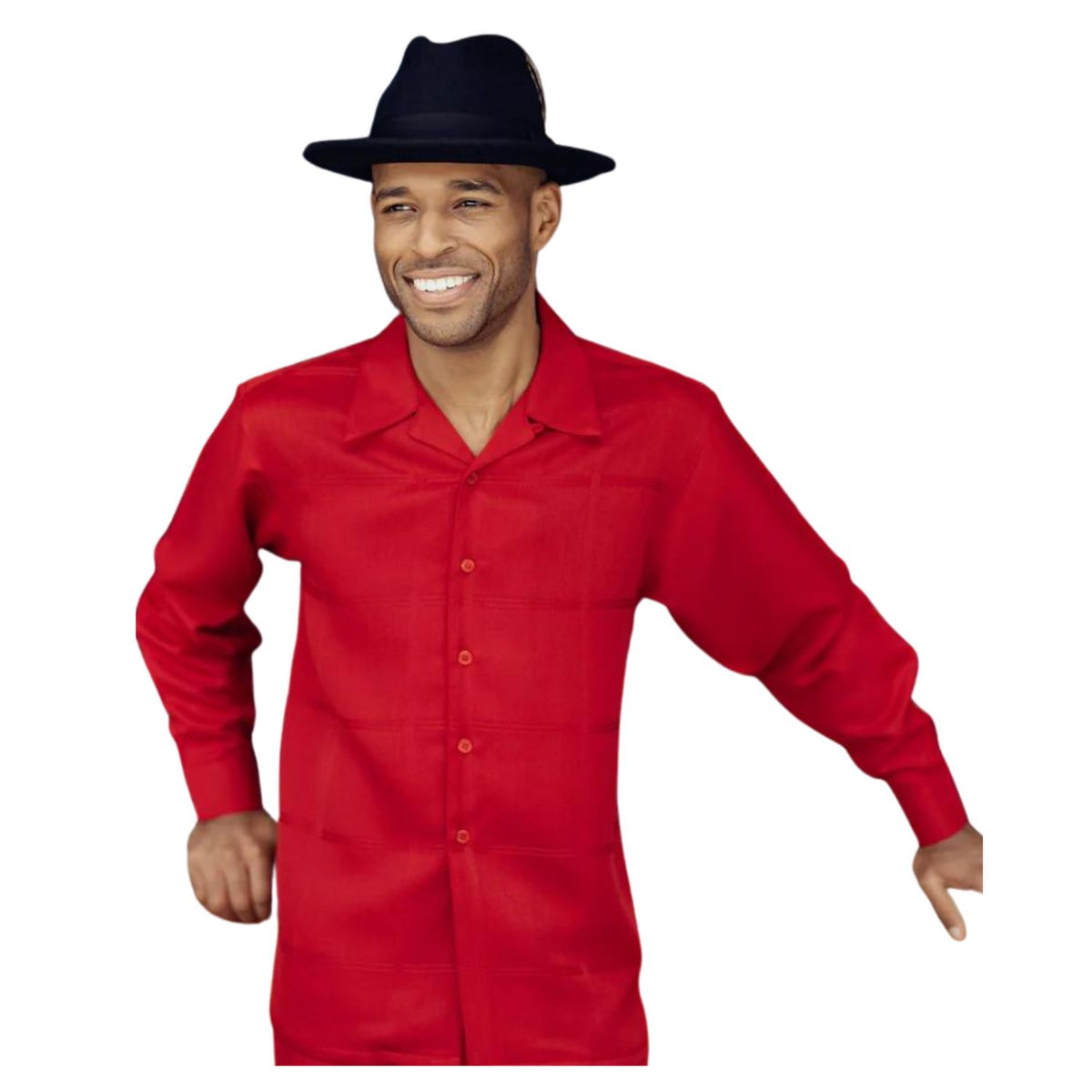 Tonal Collection: Montique Cranberry Tone-on-Tone Long Sleeve Walking ...