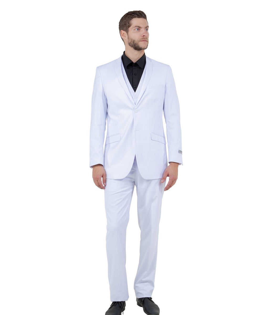 Atlas Heritage Solid White Suit - Elegant Three-Piece Ensemble for the ...