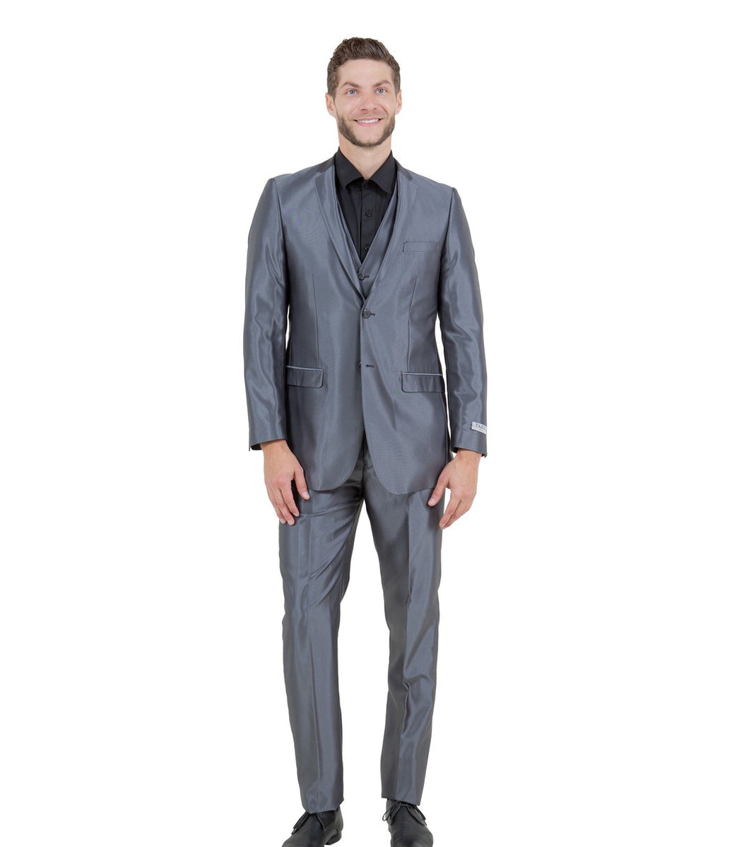 Odyssey Dark Grey Sharkskin Suit – Sleek & Sophisticated – Suits & More
