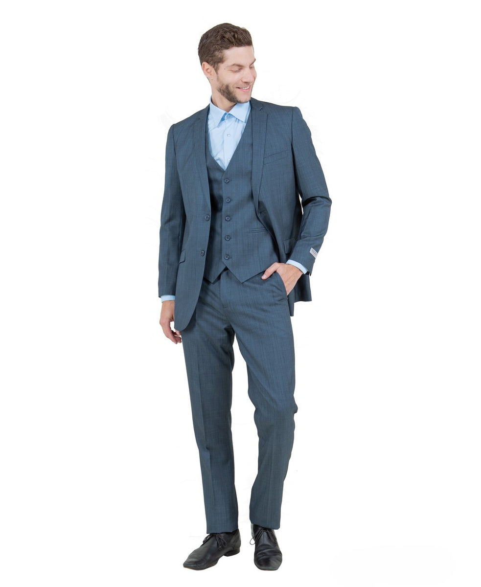 Zodiac Signature Blue Three-Piece Suit – Bold Elegance – Suits & More