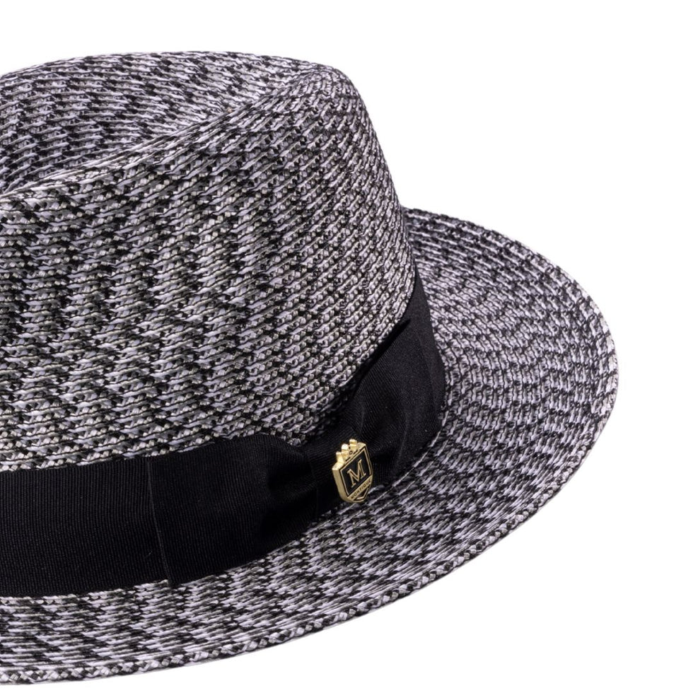 Montique Men’s Black Woven Patterned Fedora Hat – Suits & More