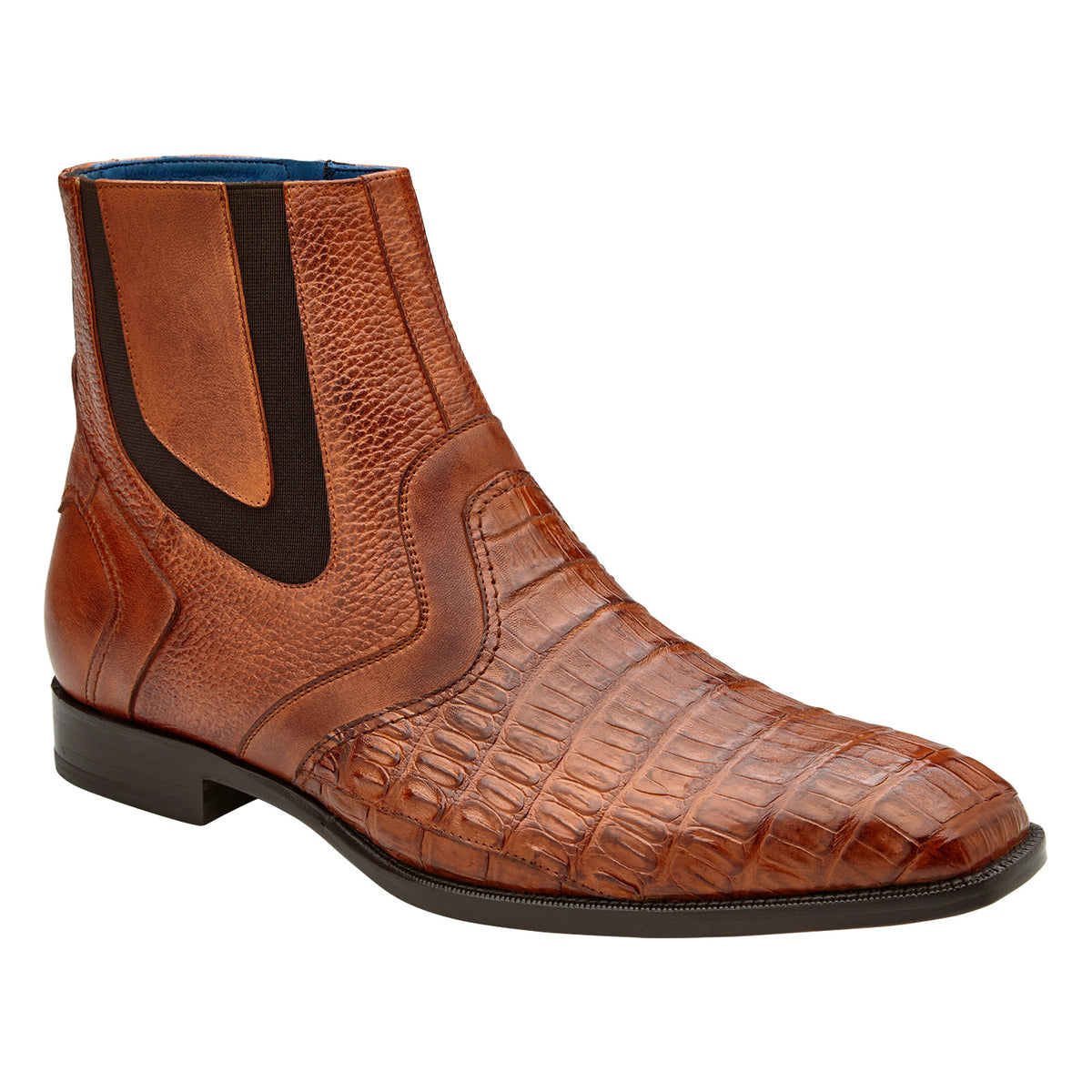 Belvedere Monte Caiman Crocodile & Italian Leather Ankle Boot In Ant ...