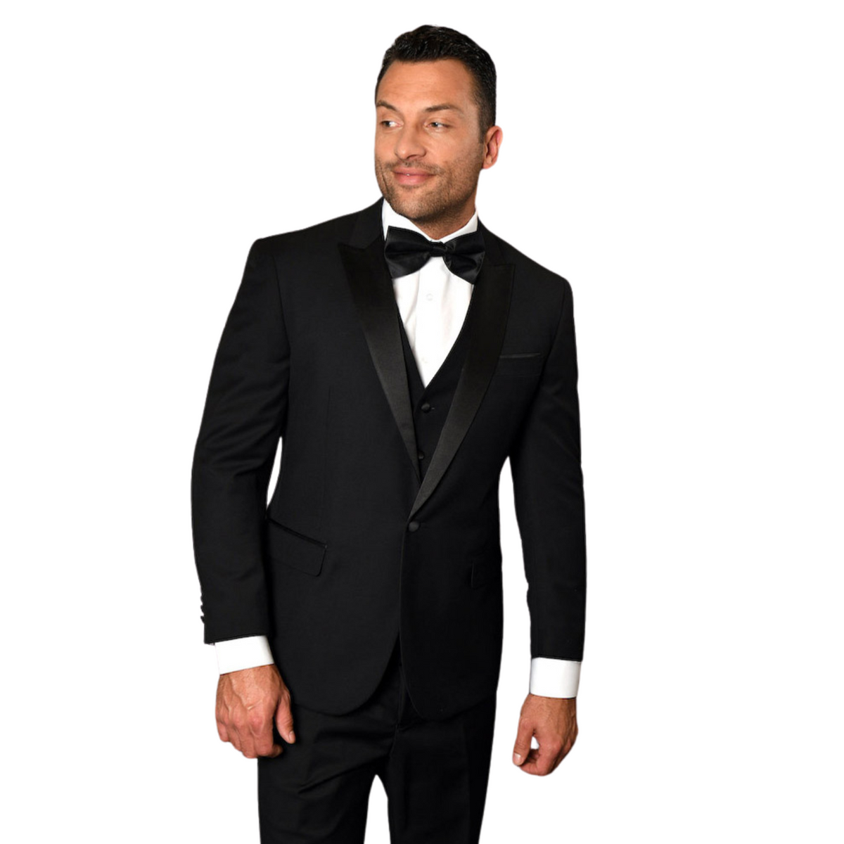 Earl Elegance Black 3PC Wool Tuxedo | Sophisticated Tailored Fit with ...