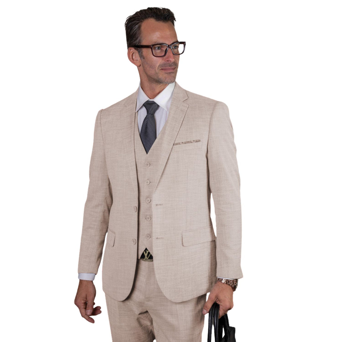 Salacia Collection: Men's Tan Slim Fit 3-Piece Suit – Suits & More