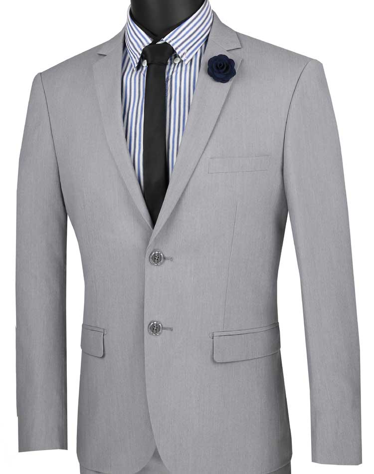 Luxify Collection: Ultra Slim Fit Gray Suit with Wool Feel – Suits & More