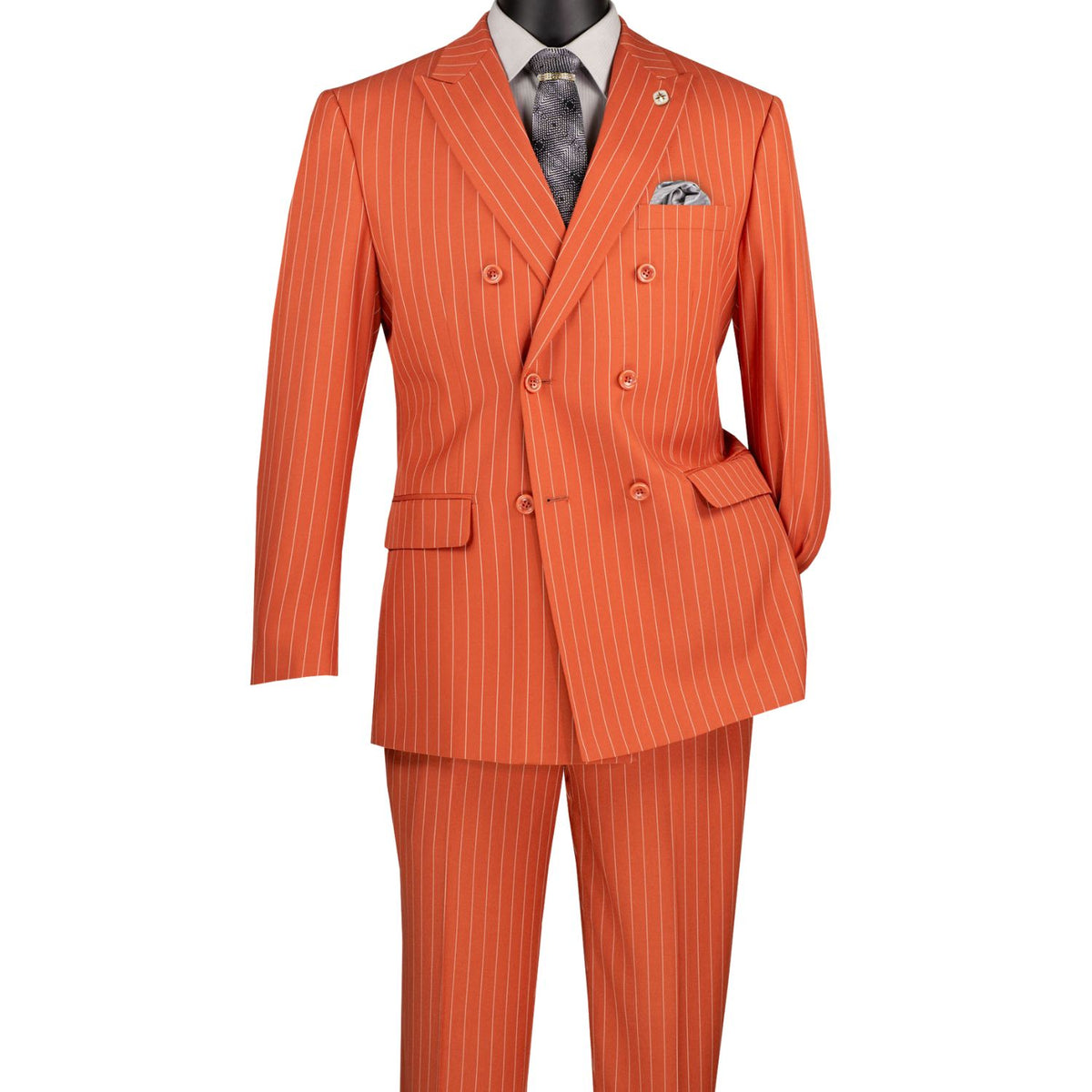 Canyon Clay Gangster Stripe Double-Breasted 6x2 Suit – Suits & More