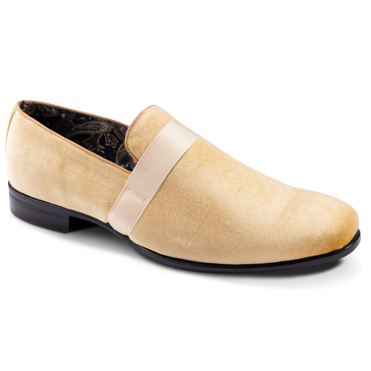 Men's Solid Velvet Canary Fashion Shoes S91 – Suits & More