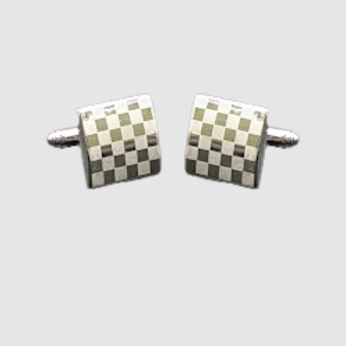 Checkerboard Silver Cufflinks – Suits & More