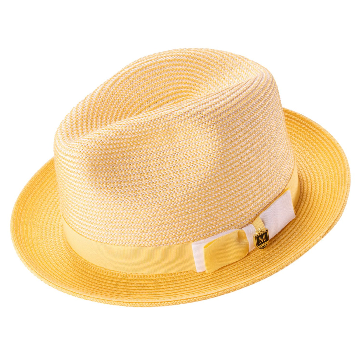 Canary Braided Two Tone Stingy Brim Fedora Hat by Montique – Suits & More
