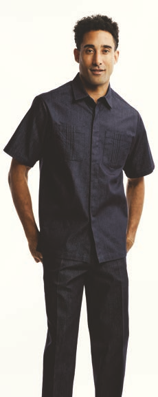 Solid Color Denim Walking Suit Set in Indigo – Suits & More