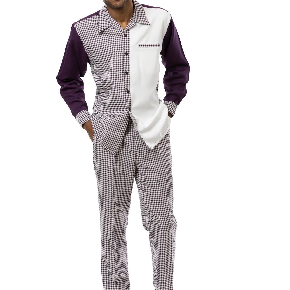 Variegated Collection Montique Plum Walking Suit 2 Piece long Sleeve ...