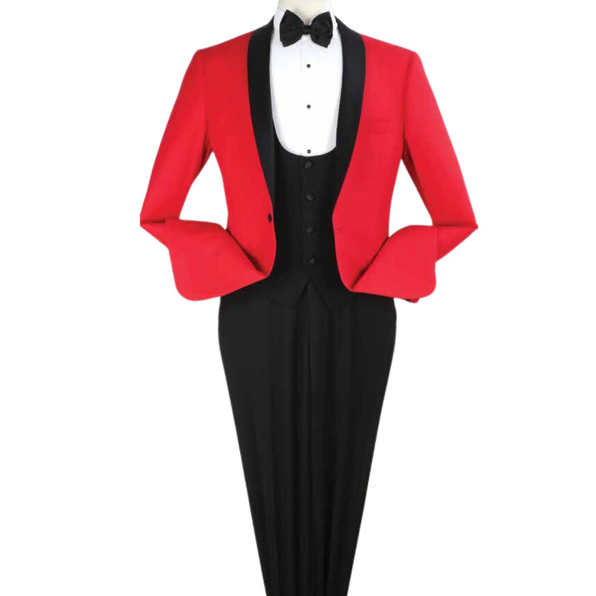 Men's Red Modern Fit 3-Piece Luxury Wool-Feel Suit – Suits & More