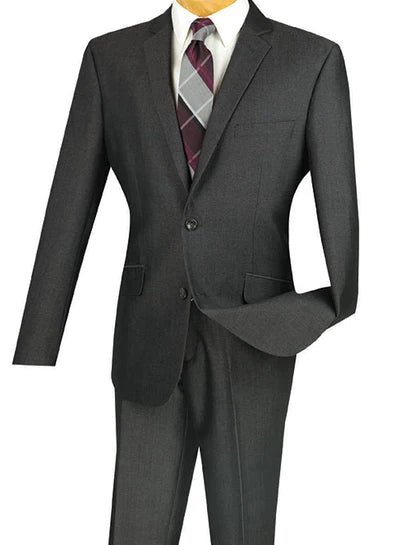 Chicquel Collection: Solid Smoke 2 Piece Slim Fit Suit – Suits & More