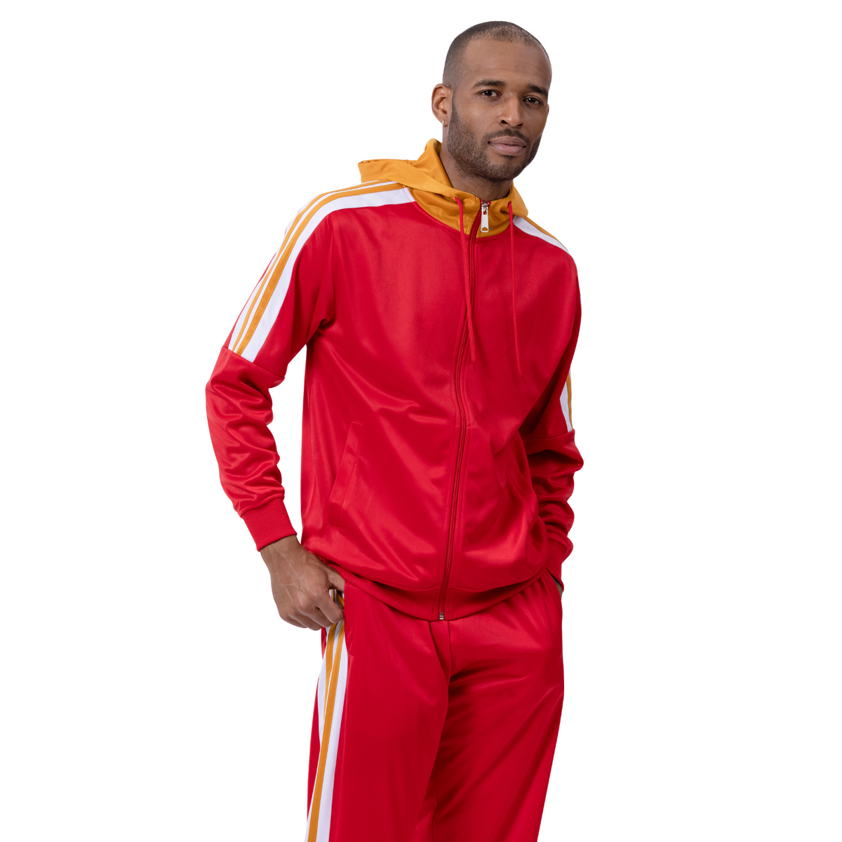 Montique Men's Red Casual Sport Tracksuit 2 Piece Set JS-30 – Suits & More