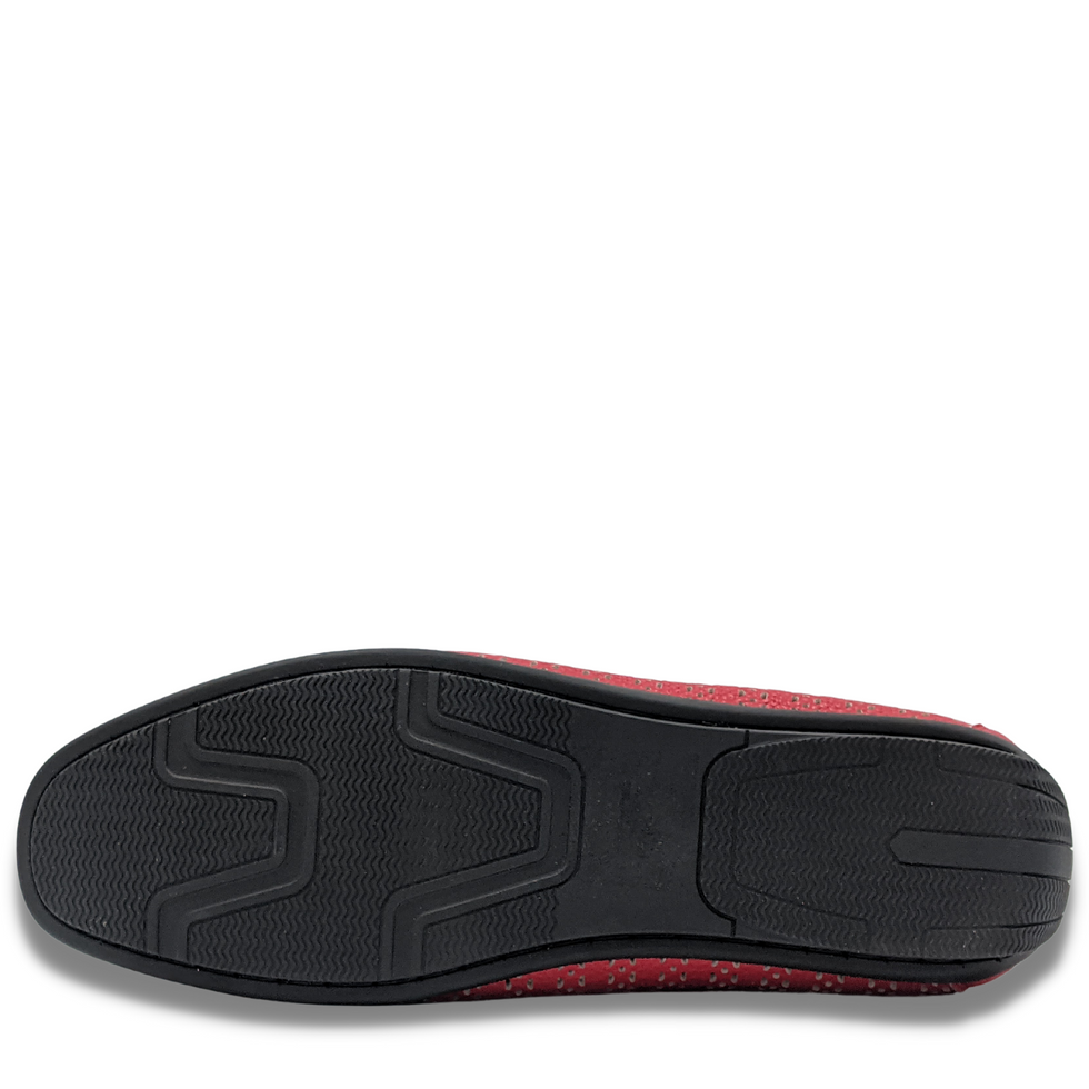 Montique Men's Red Perforated Driving Shoes S22 – Suits & More